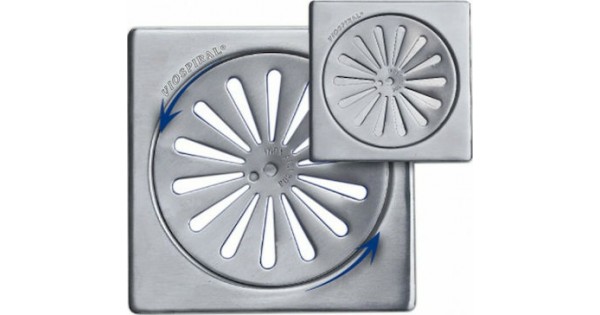 Viospiral Ανοξείδωτη Σχάρα Δαπέδου με Μέγεθος 12x12εκ. Ασημί 15-1365