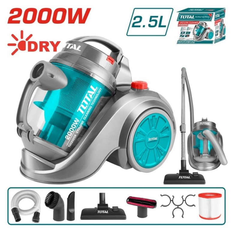 TOTAL ΗΛΕΚΤΡΙΚΗ ΣΚΟΥΠΑ ΞΗΡΗΣ ΑΝΑΡΡΟΦΗΣΗΣ 2.000W (TVC20258)