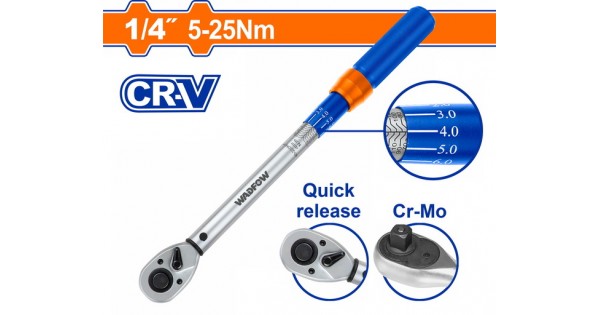 WADFOW ΔΥΝΑΜΟΚΛΕΙΔΟ 1/4" 238mm / 5-25Nm WWQ1D14